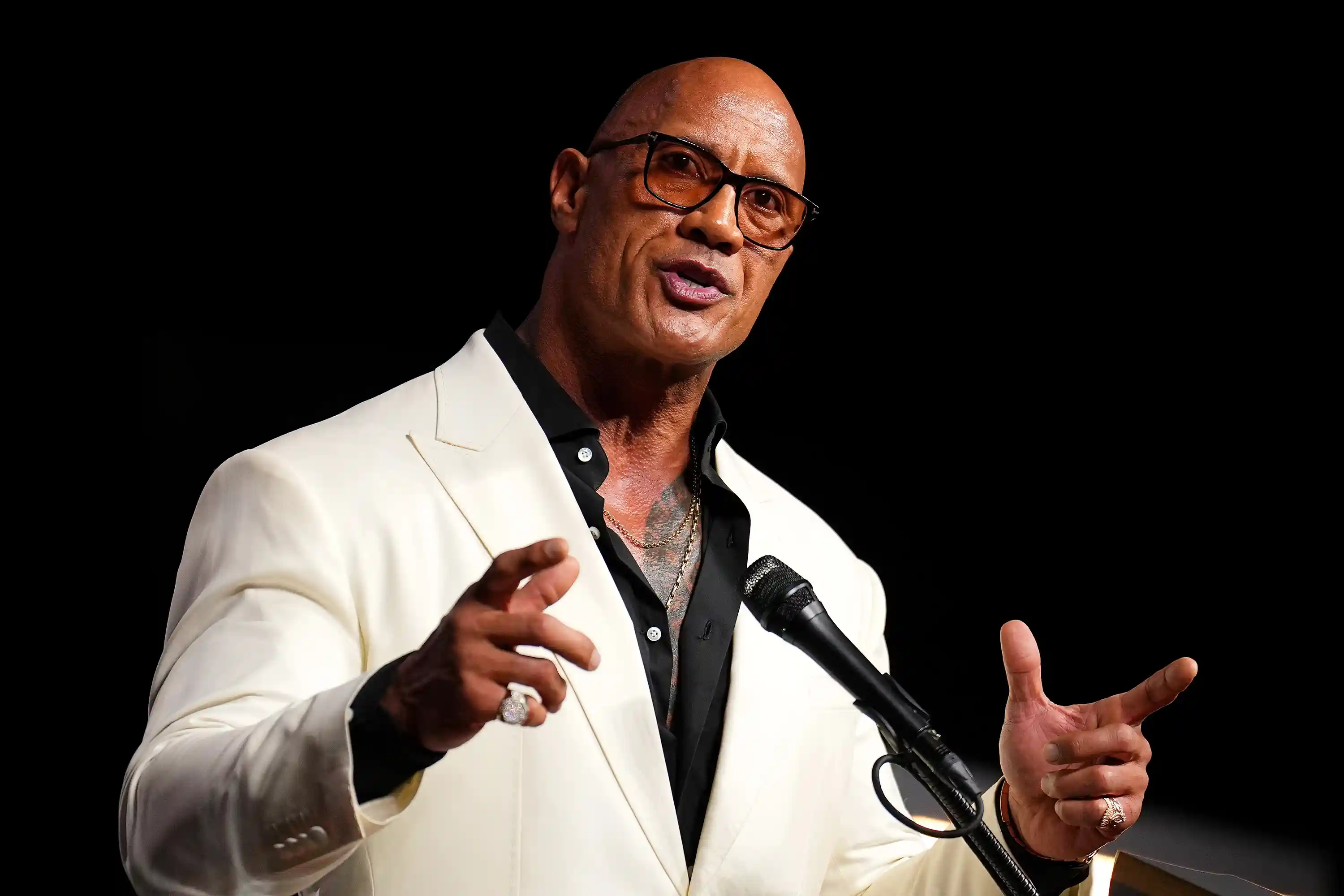 The Smashing Machine - Dwayne Johnson at UFC Hall of Fame | Moviefone