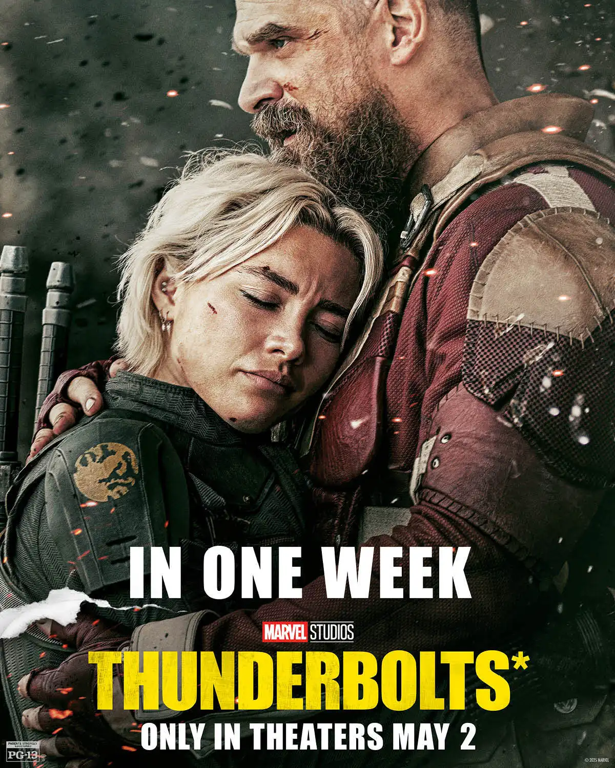 Thunderbolts* - Florence Pugh and David Harbour One Week Poster | Moviefone